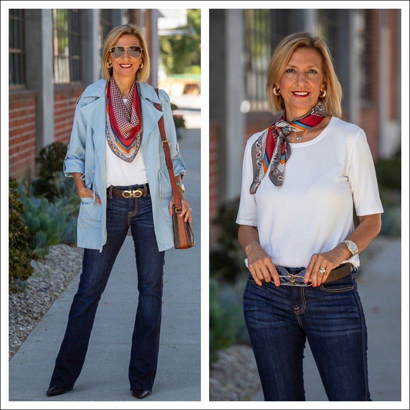 An Early Fall Transitional Look With Our Baby Blue Cargo Jacket – Just ...