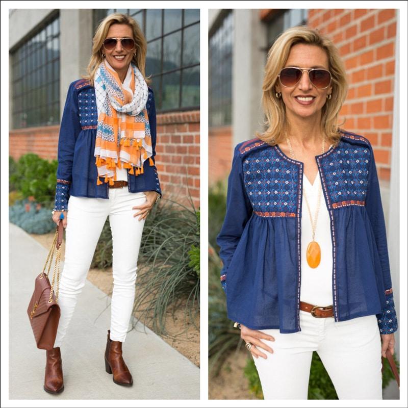 Our Navy Embroidered Boho Jacket Perfect For Spring – Just Style LA