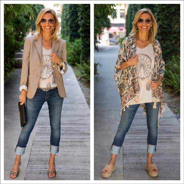 Our New Italian Tan Graphic Top Styled Two Ways – Just Style LA