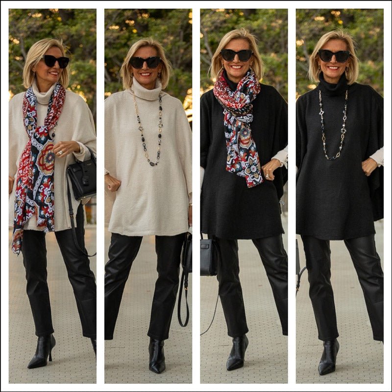 Our Two New Turtleneck Pull On Ponchos – Just Style LA