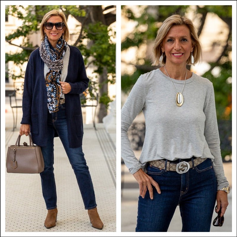 Pairing Navy With Gray For A Stylish And Cozy Fall Look – Just Style LA