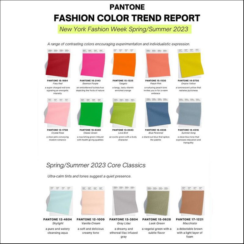 Pantone Spring Summer 2023 Color Trends – Just Style LA