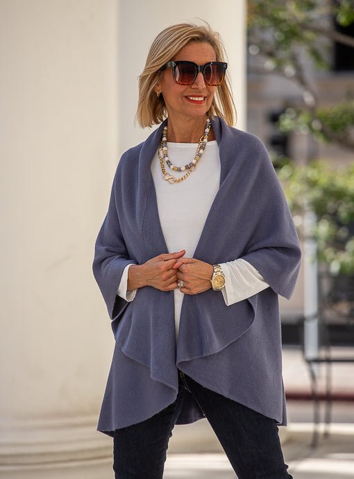 Slate Blue Cape Vest – Just Style LA