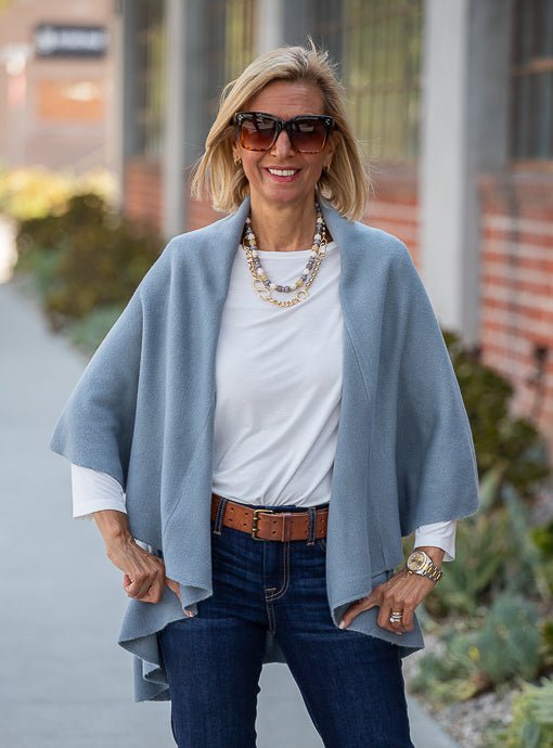 Steel Blue Cape Vest – Just Style LA